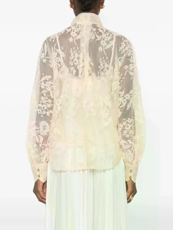Zimmermann Valiant Lace Pussy-bow Blouse - Neutrals