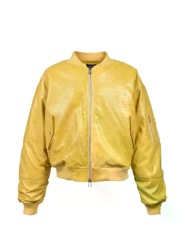 BREATH Zip-up Croc-effect Bomber Jacket