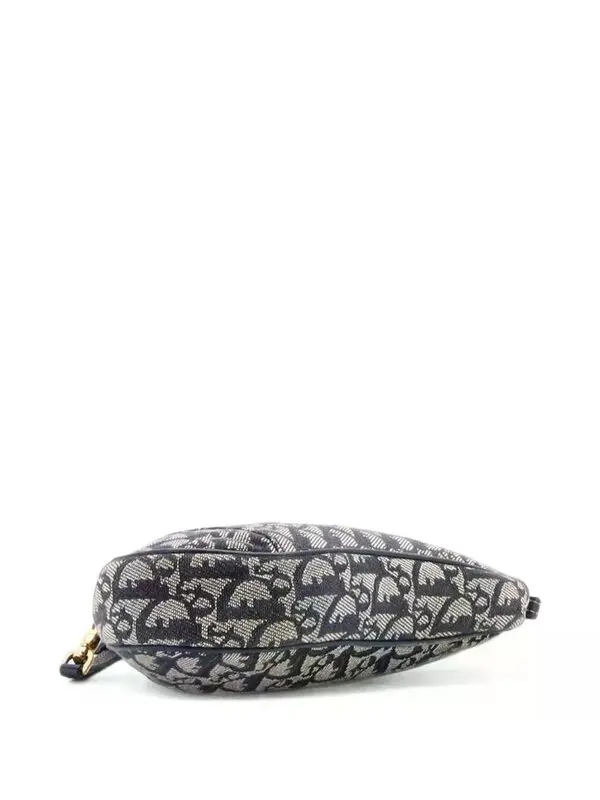 Dior Vintage Saddle Bag Diorissimo Canvas Mini Clutch Bag