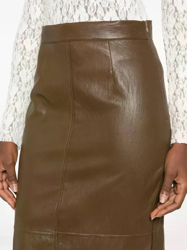 Dixie High-waisted Panelled Midi Skirt - Brown