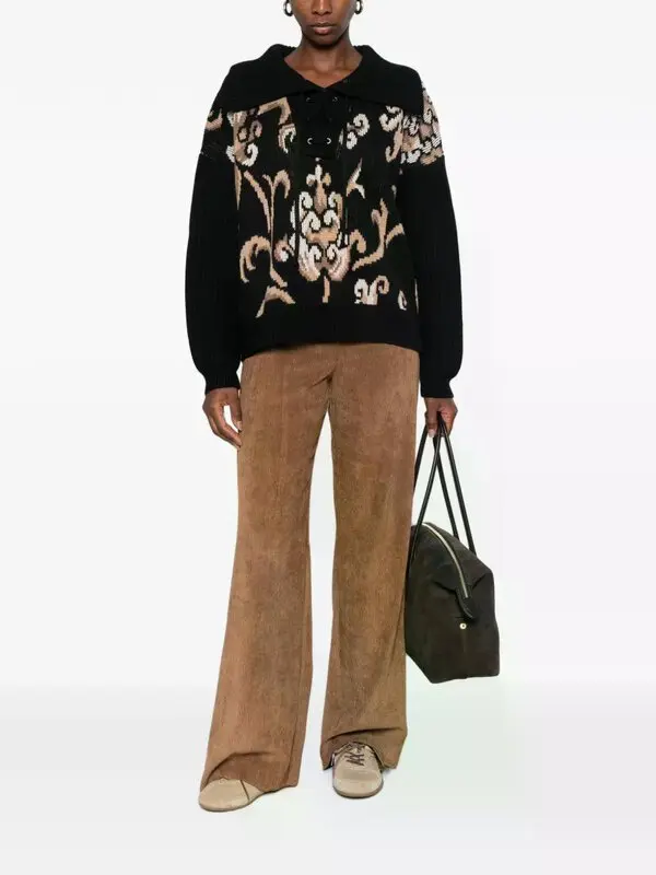 EMME Corduroy-effect Wide-leg Trousers