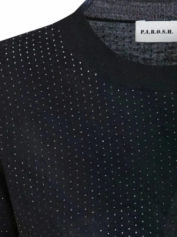 P.a.r.o.s.h Rhinestone-embellished Wool T-shirt