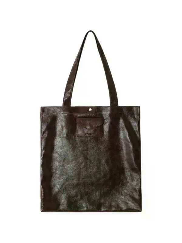 LANCASTER Crinkled-finish Tote Bag - Brown