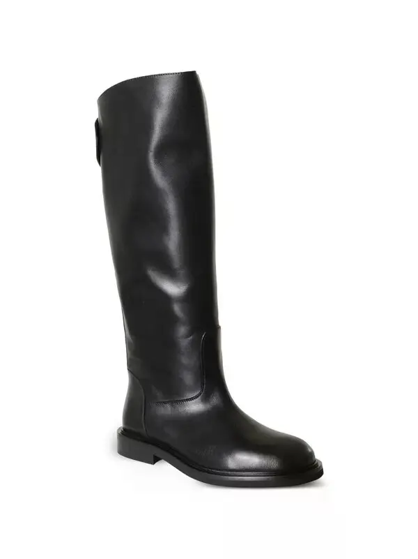 POEVE Leather Touch-strap Knee-high Boots