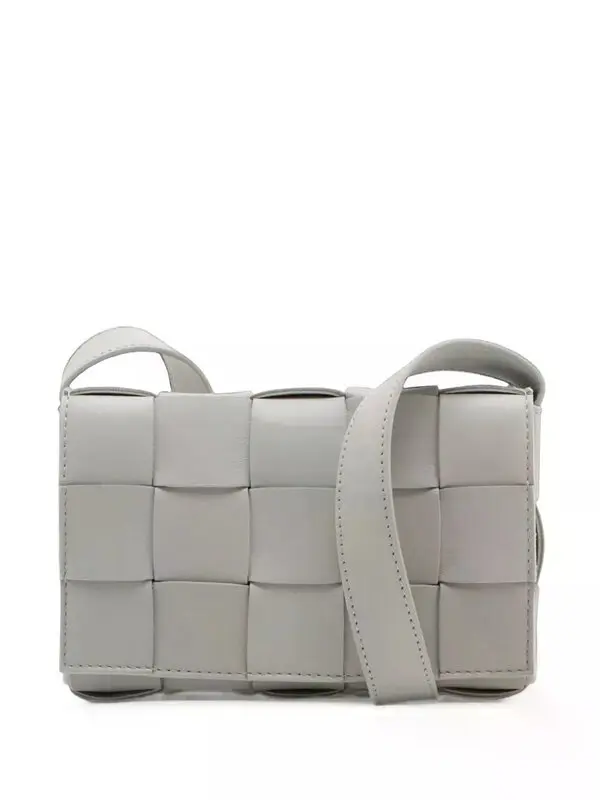 Bottega Veneta 2012-2026 Small Nappa Intrecciato Cassette Crossbody Bag - Grey