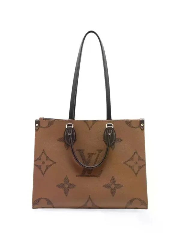 LOUIS VUITTON 2010-2026 Monogram Reverse Giant Onthego Mm Satchel - Brown