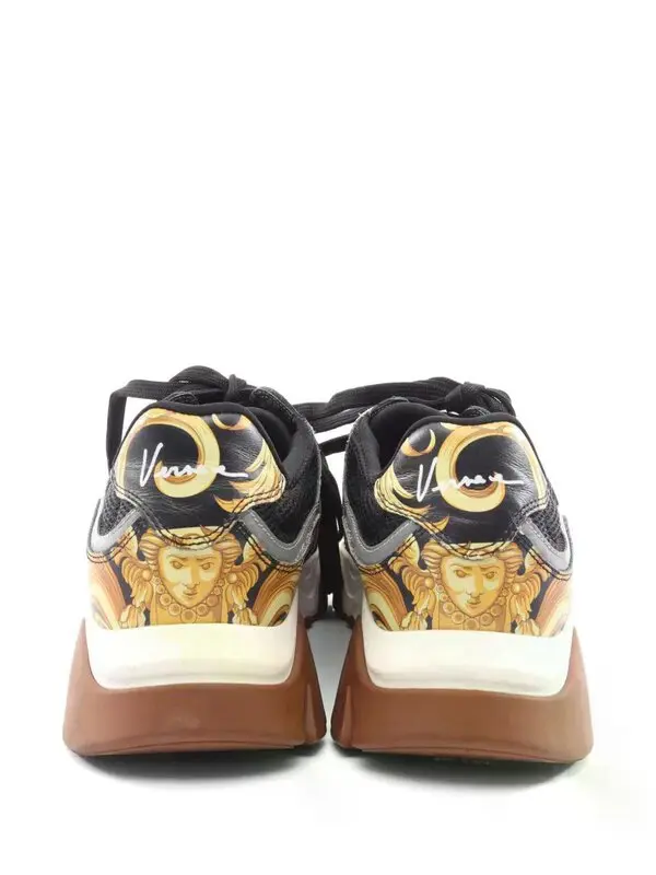 Versace 2010s Squalo Baroque-print Sneakers - Black