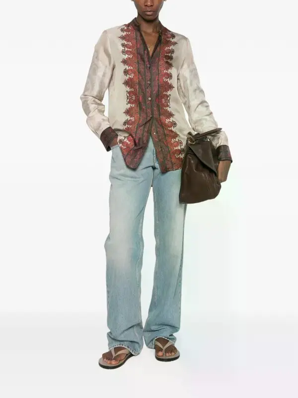 PIERRE-LOUIS MASCIA Paisley-print Silk Shirt