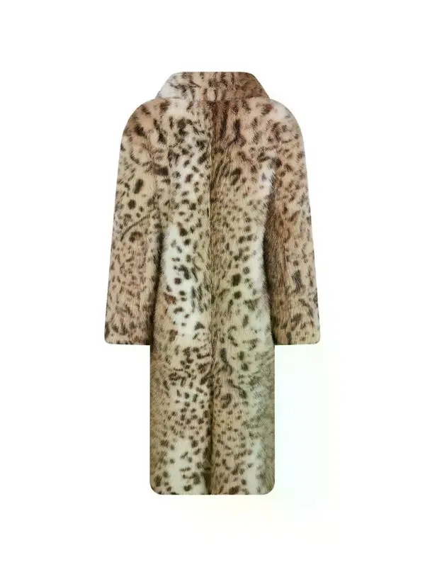 SWORD 6644 Leopard-print Faux-fur Coat - Brown