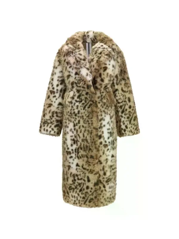 SWORD 6644 Leopard-print Faux-fur Coat - Brown