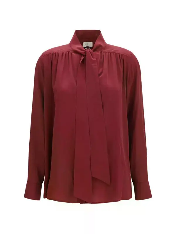 Jacob Cohen Bow Detail Gathered Blouse - Red