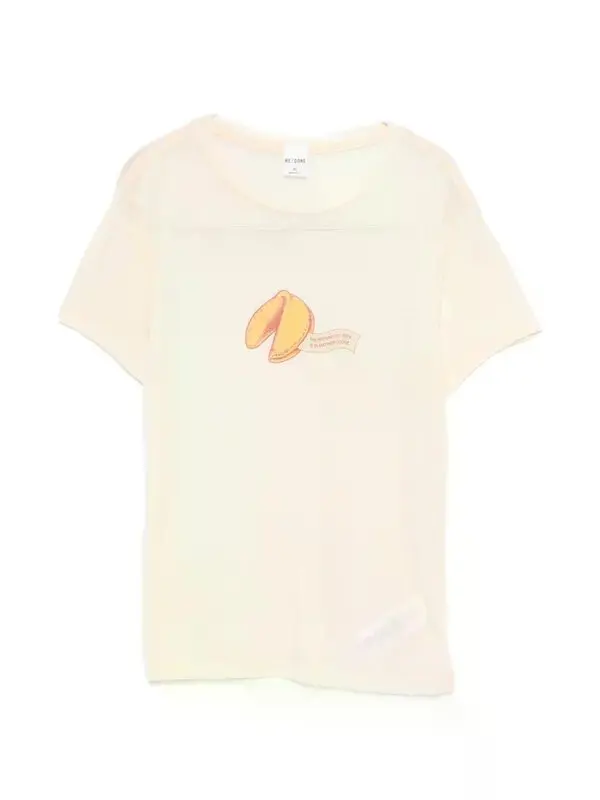 RE/DONE Fortune Cookie-print T-shirt - Neutrals