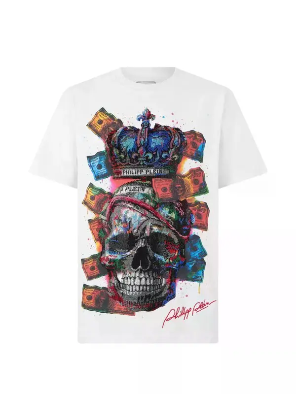 Philipp Plein Skull-print Crystal-embellished T-shirt