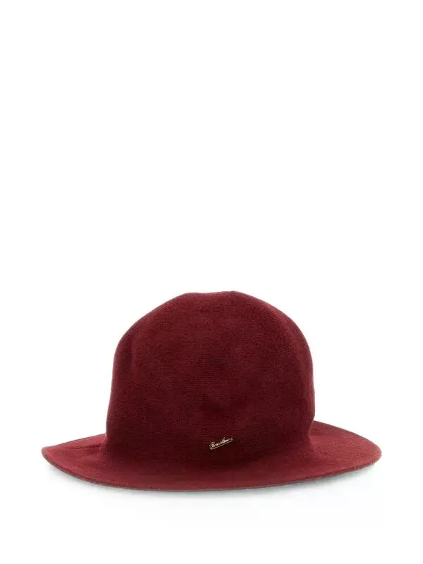 Borsalino Angelina Cloche Logo-plaque Hat - Red