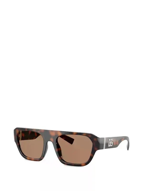 Dolce & Gabbana Tortoiseshell-effect Logo-plaque Sunglasses