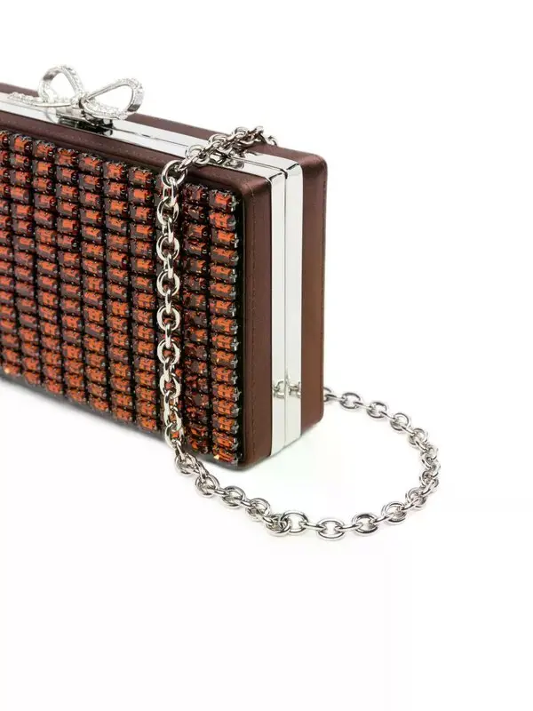 SELF-PORTRAIT Crystal-embellished Bow Clutch Bag