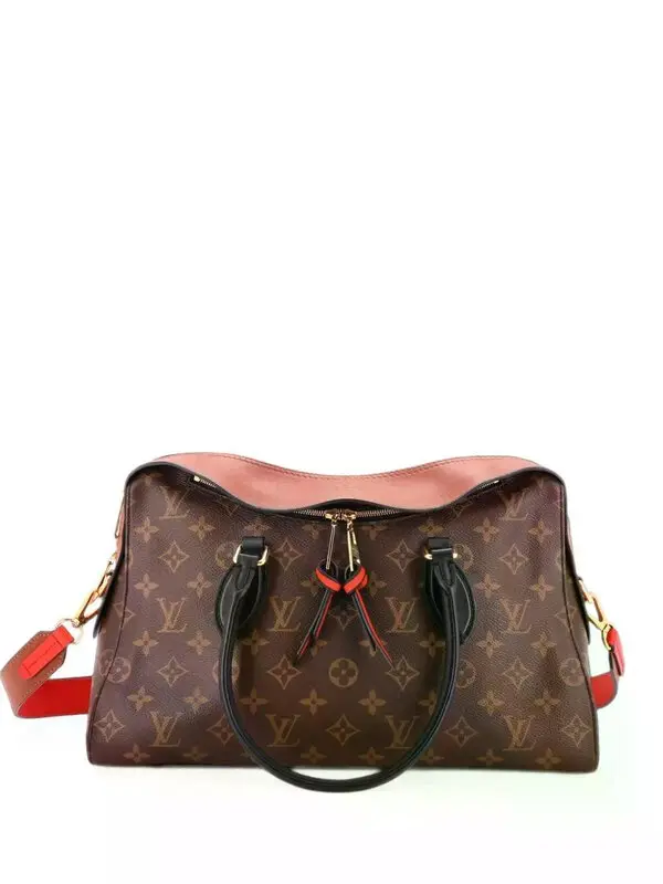 LOUIS VUITTON Tuileries Monogram Canvas Leather Satchel - Brown