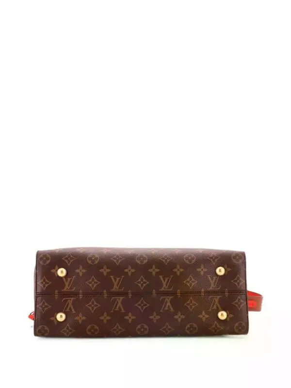 LOUIS VUITTON Tuileries Monogram Canvas Leather Satchel - Brown