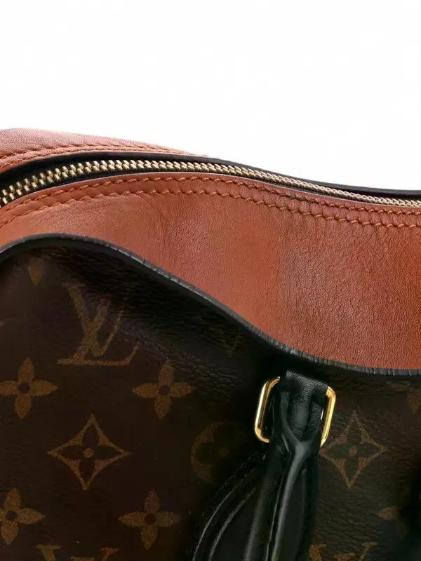 LOUIS VUITTON Tuileries Monogram Canvas Leather Satchel - Brown