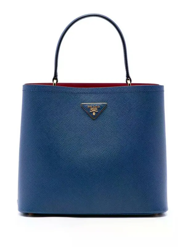 Prada 2019 Large Saffiano Cuir Panier Satchel - Blue