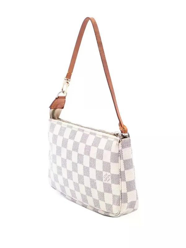 LOUIS VUITTON 2000-2026 Damier Azur Pochette Accessoires Shoulder Bag - White