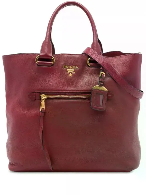 Prada Vitello Daino Open Convertible Tote Satchel