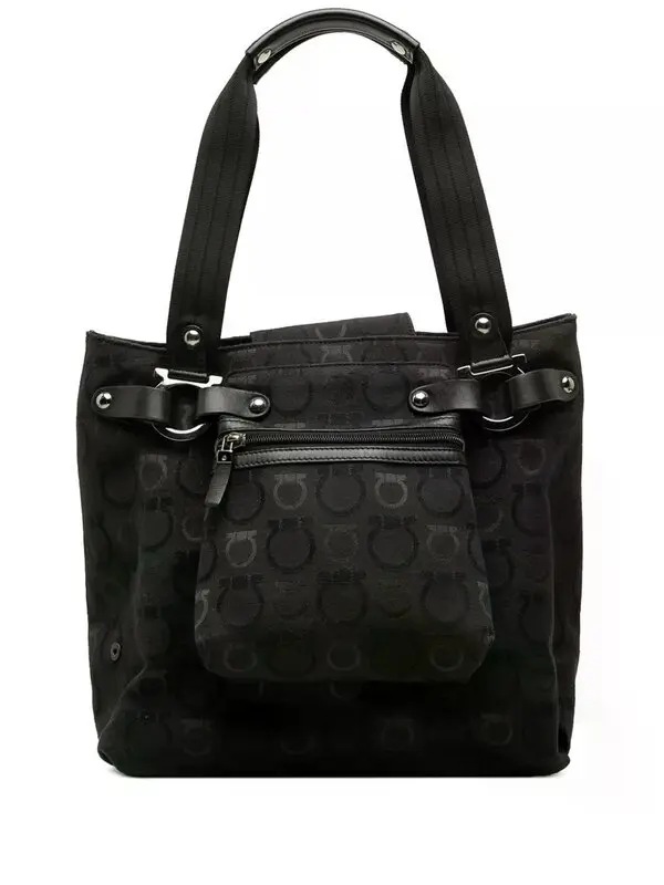 FERRAGAMO Gancini Canvas Tote Bag