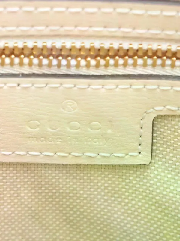 Gucci Calfskin Web Jackie Bucket Crossbody Bag - White
