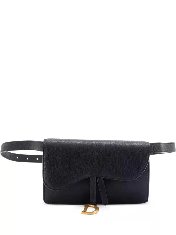 Dior Saddle Rectangular Leather Belt Bag - Black
