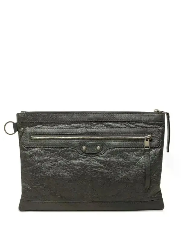 Balenciaga Lambskin Motocross Classic Clip M Clutch Bag