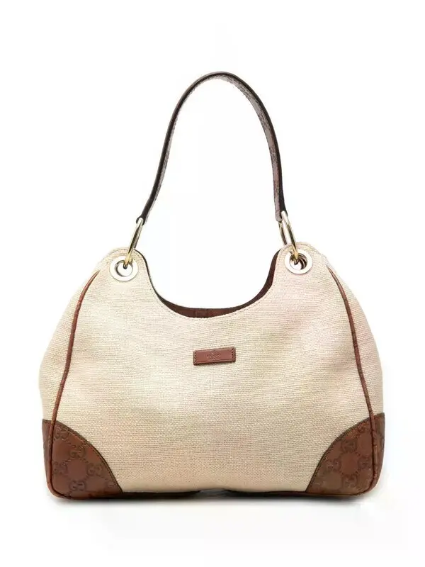 Gucci Canvas And Leather Trimmed Shoulder Bag