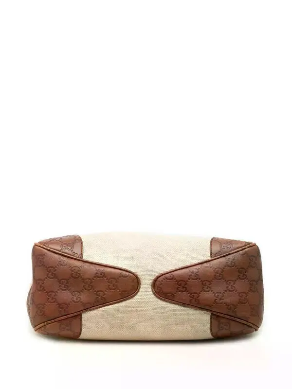 Gucci Canvas And Leather Trimmed Shoulder Bag