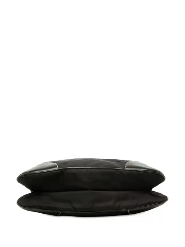 Prada Vitello Trimmed Tessuto Zip Top Cross Body Bag