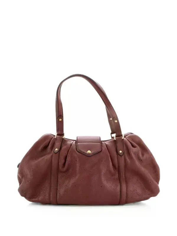 LOUIS VUITTON Lunar Handbag Mahina Leather Gm Satchel - Brown