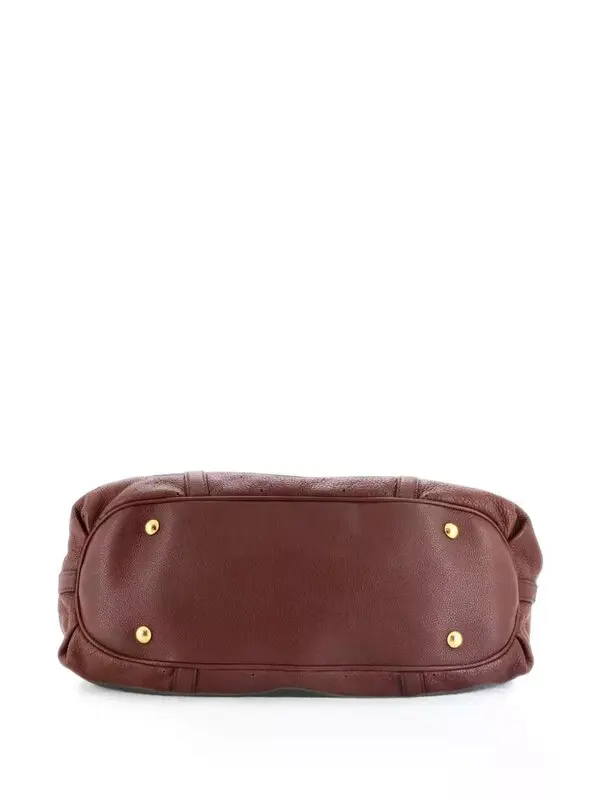 LOUIS VUITTON Lunar Handbag Mahina Leather Gm Satchel - Brown