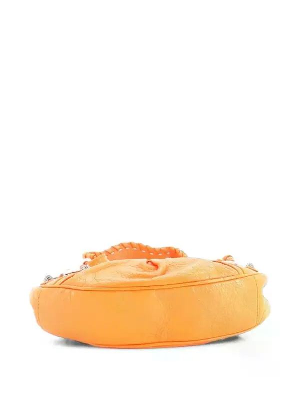 Balenciaga Le Cagole Giant Studs Shoulder Bag Leather Xs Hobo Bag - Orange