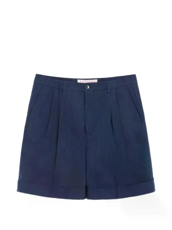 Valentino Garavani Linen Cuffed Bermuda Shorts