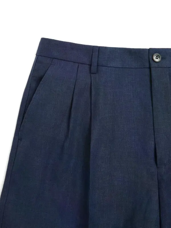 Valentino Garavani Linen Cuffed Bermuda Shorts