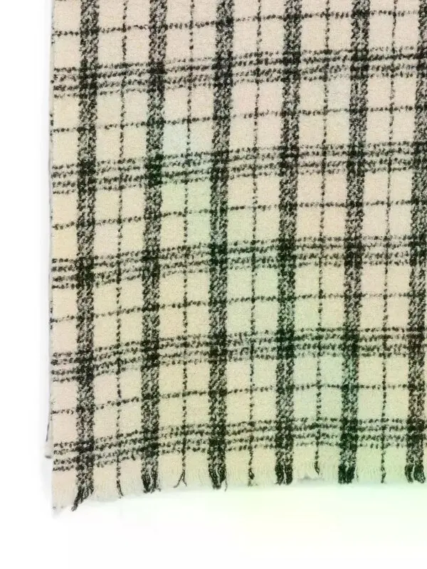 Destin Check-pattern Frayed Scarf