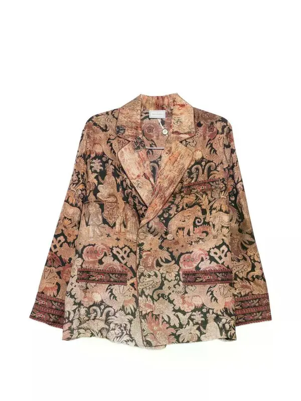 PIERRE-LOUIS MASCIA Graphic-print Double-breasted Jacket