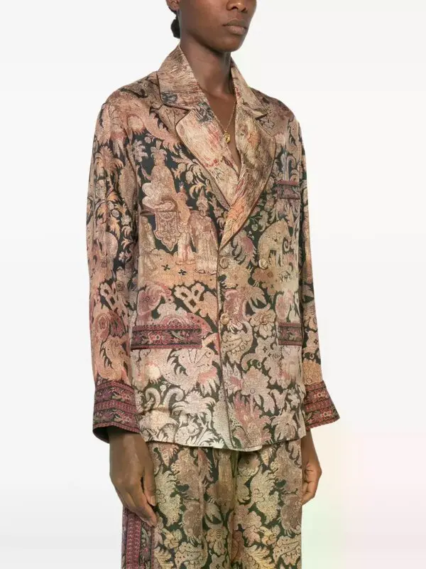 PIERRE-LOUIS MASCIA Graphic-print Double-breasted Jacket