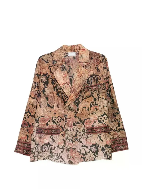 PIERRE-LOUIS MASCIA Graphic-print Double-breasted Jacket