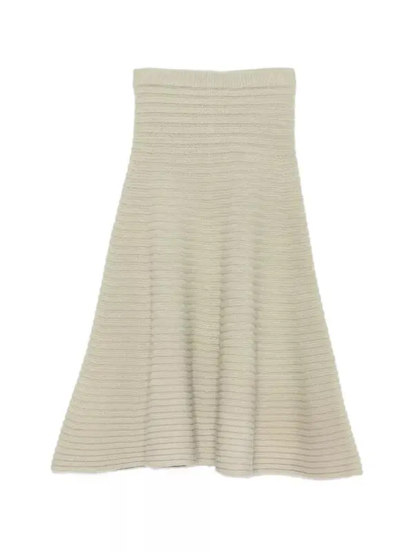 Christian Wijnants Ribbed-knit Flared Skirt - Green