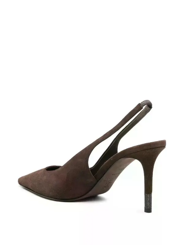 Brunello Cucinelli Monili-chain Pointed-toe Sandals - Brown