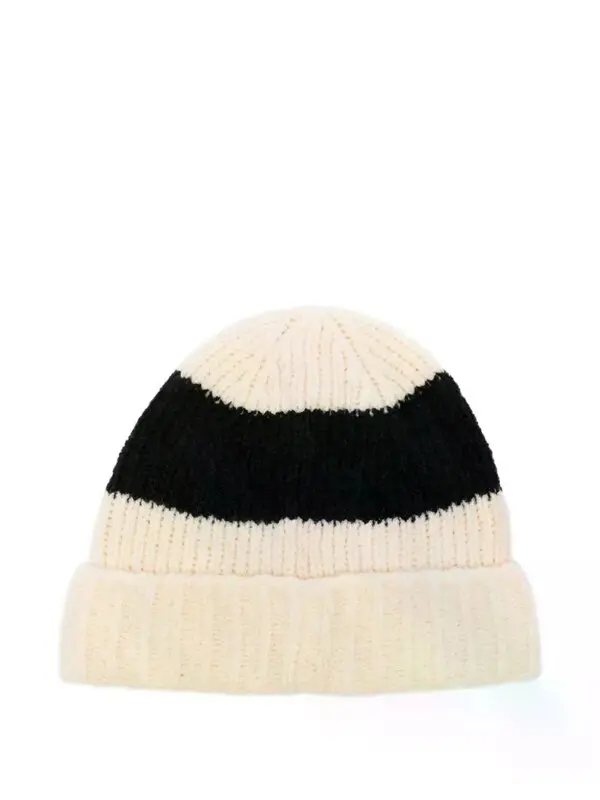 Moncler Striped Logo-patch Beanie Hat