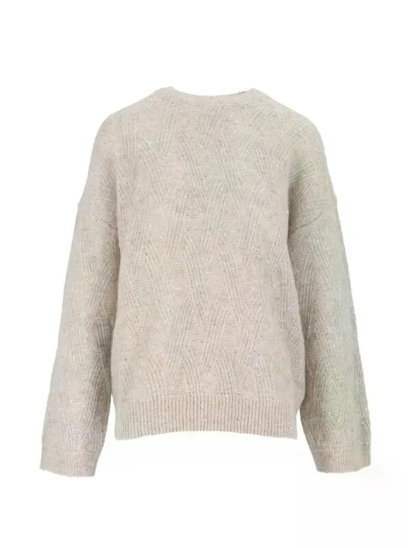 Peserico Sequin-embellished Cable-knit Sweater