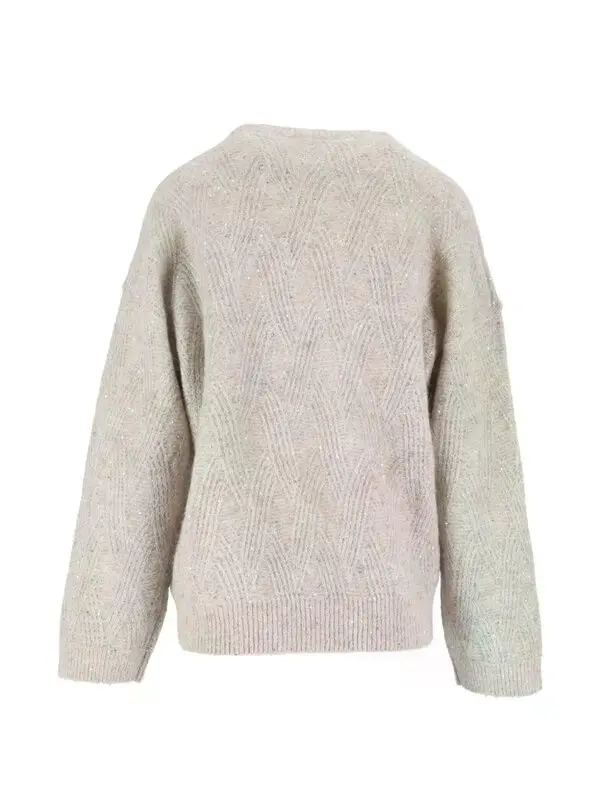 Peserico Sequin-embellished Cable-knit Sweater