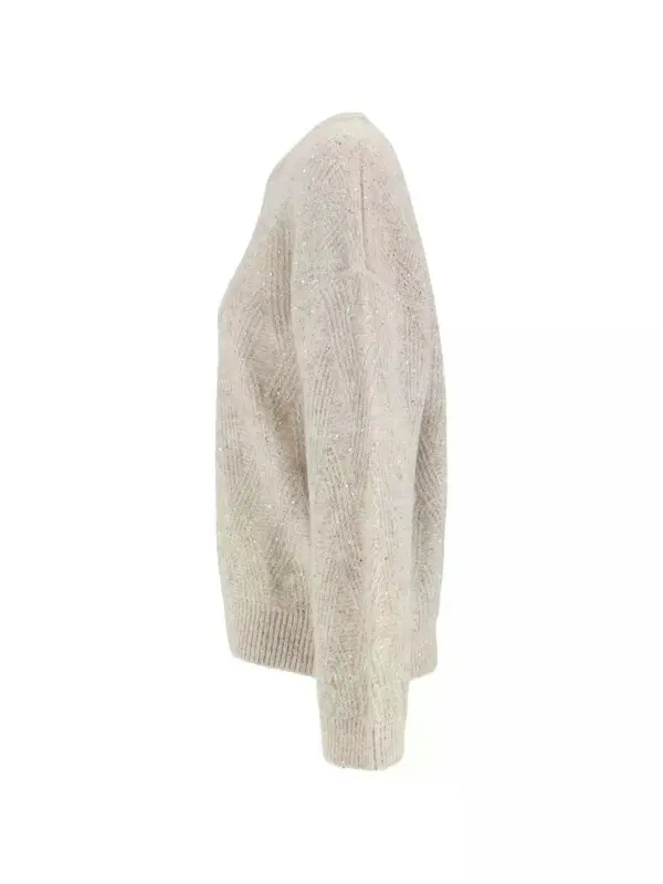 Peserico Sequin-embellished Cable-knit Sweater