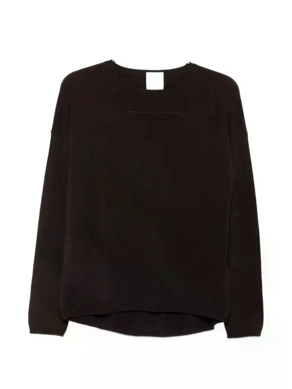 ALLUDE Drop-shoulder Fine Knit Pullover
