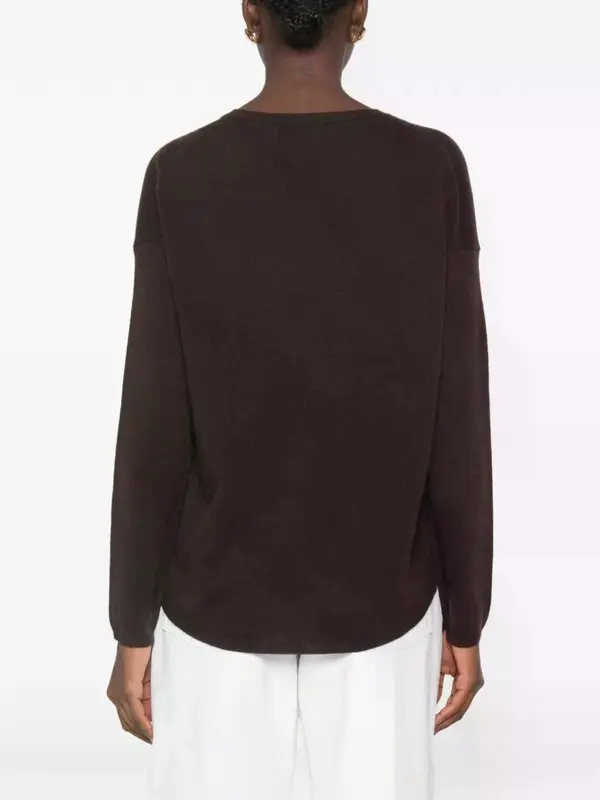 ALLUDE Drop-shoulder Fine Knit Pullover